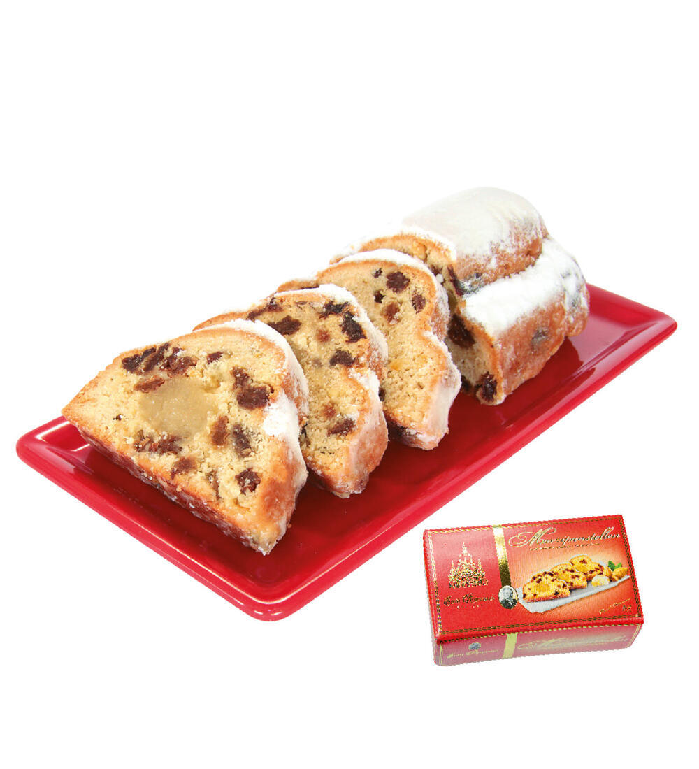 Marzipanstollen im Geschenkkarton 250g MHD 26.01.2026 Emil Reimann